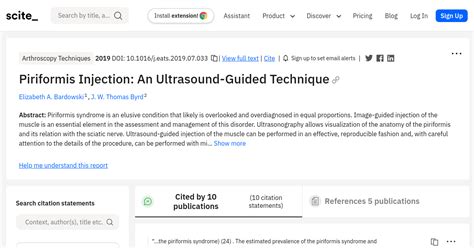 Piriformis Injection An Ultrasound Guided Technique Scite Report