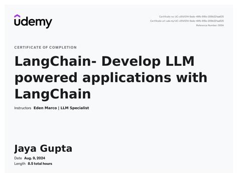 Completed Langchain Certification Ai Langchain Machinelearning