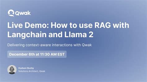 Live Demo How To Use Rag With Langchain And Llama 2 Qwak Acquired