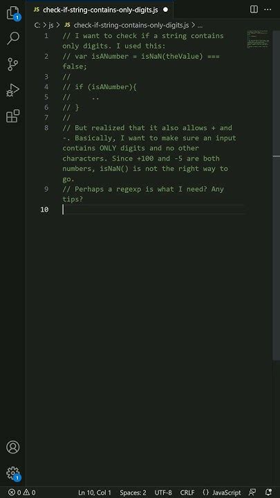 Javascript Check If String Contains Only Digits Youtube