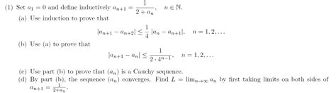 solved set ai 0 and define inductively use induction to