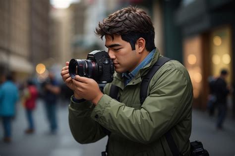 Premium Photo Medium Shot Photographer Taking Photos