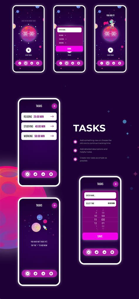 Exofocus Productivity Timer Mobile App Design On Behance
