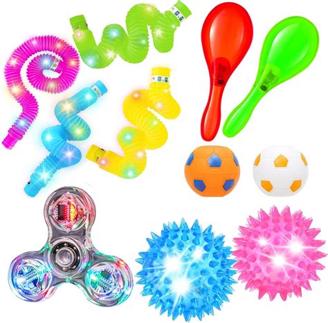 Light Up Sensory Toys 11 Pcs Sensory Toys With Led Light Up Maracas