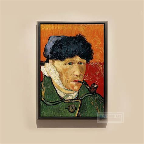 Self Portrait With Bandaged Ear And Pipe By Van Gogh Reproduction For