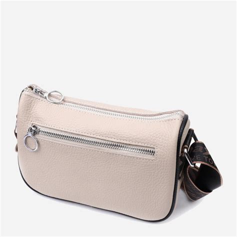 Сумка крос боді через плече жіноча з натуральної шкіри маленька Vintage Leather 22625 Бежева