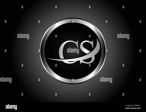 Silver Letter Cs Metal Combination Alphabet Logo Icon Design With Grey