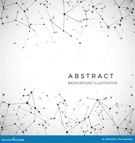 Node Dots And Lines Abstract Particles Geometric Graphic Background Stock Vector