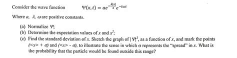 Solved Consider the wave function Ψ x t ae le fat where Chegg