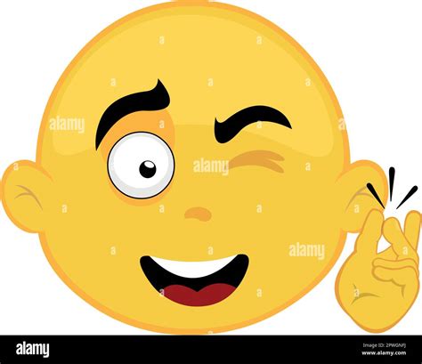 Vector Illustration Face Emoticon Yellow Cartoon Character Snapping Fingers Stock Vector Image