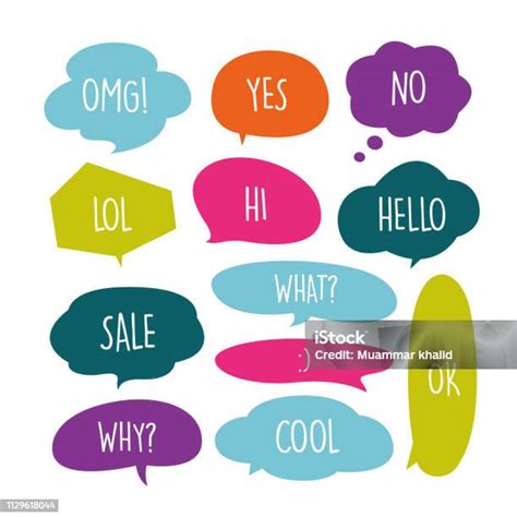 다양 한 귀여운 연설 거품 여러 색상스톡 벡터 스티커 세트 낙서 낙서 드로잉에 대한 스톡 벡터 아트 및 기타 이미지 낙서 드로잉 귀여운 그리기 Istock