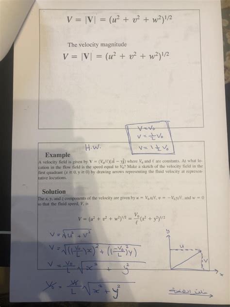 solved example a velocity field is given by v v c