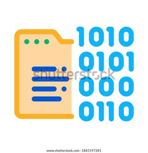 Binary Code Icon Vector Outline Binary Stock Vector Royalty Free
