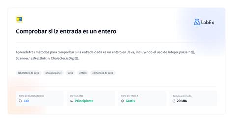 Cómo Verificar Si Una Entrada Es Un Entero En Java Tutorial Labex
