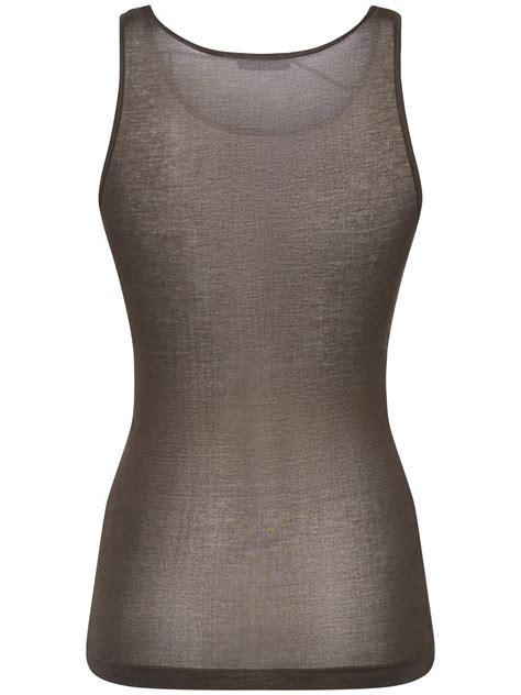 Ami Paris Sheer Cotton Blend Tank Top Ami