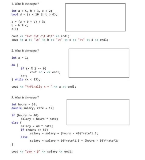 Solved 1 What Is The Output Int A5b3c2 Bool