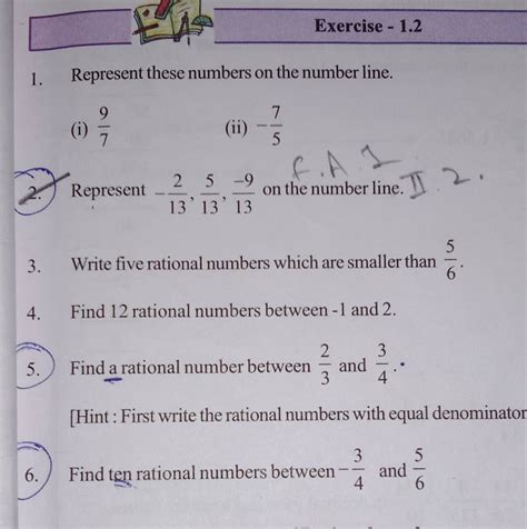 exercise 1 2 1 represent these numbers on the number line i 79 ii