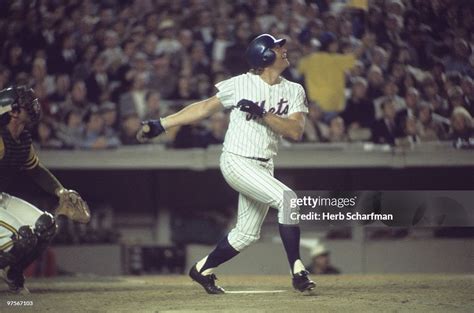 New York Mets Rusty Staub In Action At Bat Vs Oakland Athletics