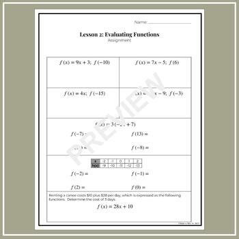 Unit Evaluating Functions By MathwMrsN TPT