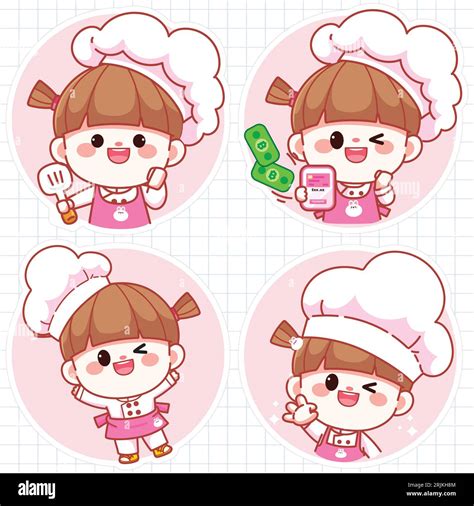 Cute Girl Chef Cartoon