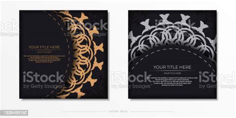 이슬 패턴초대 카드의 벡터 준비 그리스어와 검은 색의 인쇄 디자인 엽서에 대한 세련된 템플릿 0명에 대한 스톡 벡터 아트 및