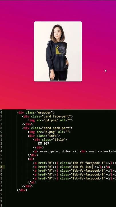 3d Flip Card Design Using Htmlcss Flip Carddesign Flipcard Website