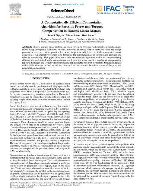 Pdf A Computationally Efficient Commutation Algorithm For Parasitic