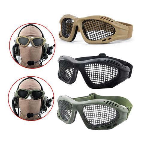 Hk Combat Goggles Eyewear Steel Wire Mesh Net Glasses Shock Resistance Eye Game Protector For