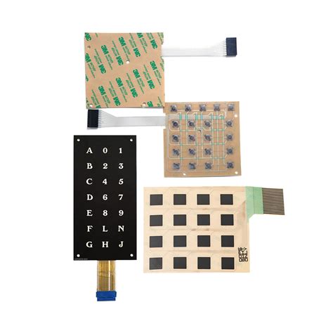 Custom Noiseless Push Button Polycarbonate Aluminum Membrane Overlays For Measurement And