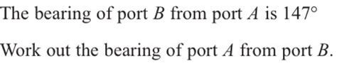 Solved The Bearing Of Port B From Port A Is 147° Work Out The Bearing