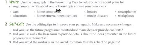 Solved 1 ﻿write Use The Paragraph In The Pre Writing Task To