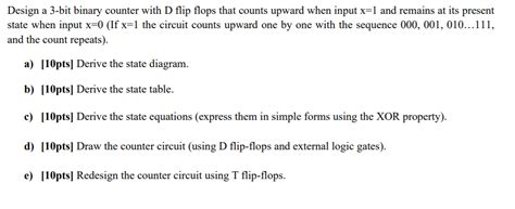 Solved Design A Bit Binary Counter With D Flip Flops That Chegg Com