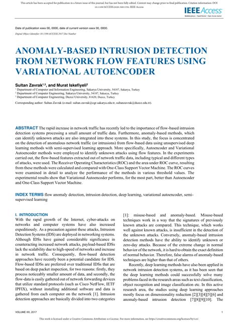 Pdf Anomaly Based Intrusion Detection From Network Flow Features