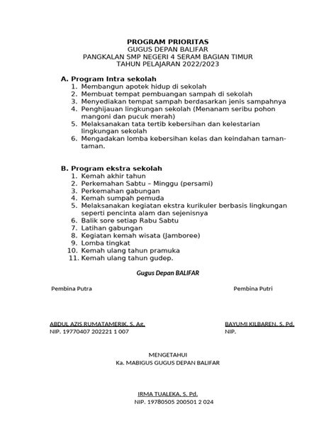 Program Kerja Pramuka Pdf