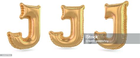 대문자 J 대문자 배경에 풍선 금 풍선입니다 3d 3차원 형태에 대한 스톡 사진 및 기타 이미지 3차원 형태 개체 그룹 공기 주입 Istock