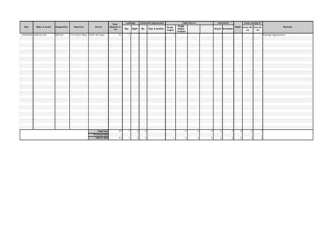 Empty Logbook Sheet1 Pdf