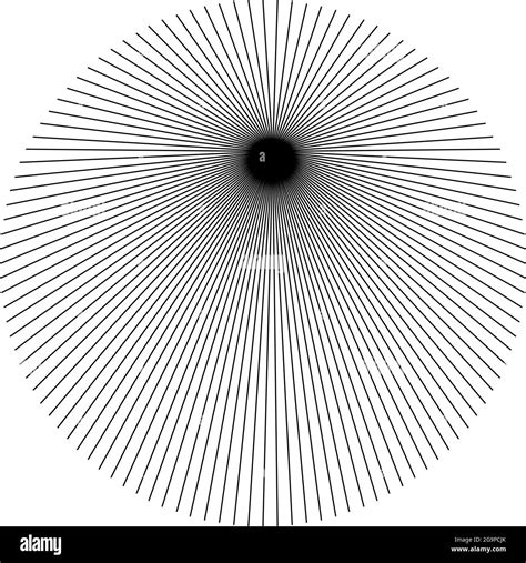 Abstract Radial Radiating Lines Stripes Burst Lines Converging Lines Stock Vector