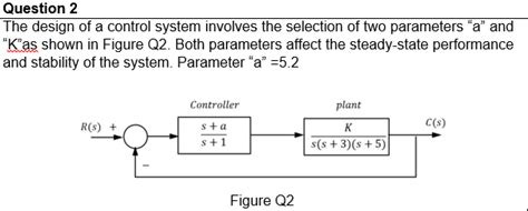 The Design Of A Control System Involves The Selection Chegg