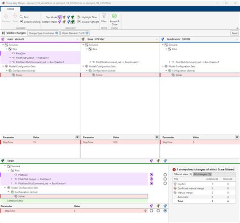 Resolve Conflicts In Project Using Simulink Three Way Merge Matlab