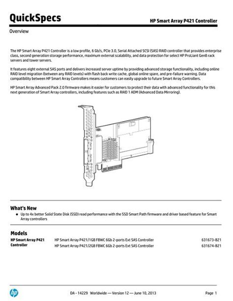 hp smart array p421 controller