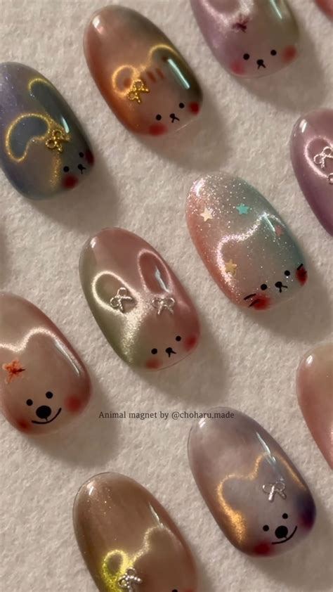 따스한 색감의 밀크티 토끼마그넷🐰 포근한 니트아트엔 뿌글로 반짝임과 질감을 더했어요 윈터마그넷과 남은 겨울도 포근 따뜻하게 𖤐 토끼마그넷 Choharu Made