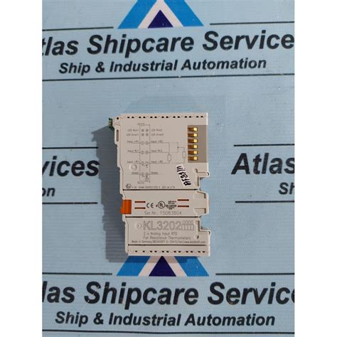 BECKHOFF KL3202 BUS TERMINAL 2 CHANNEL ANALOG INPUT RTD MODULE Atlas Shipcare Services
