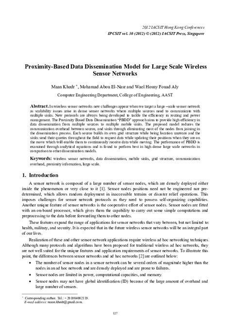 Pdf Proximity Based Data Dissemination Model For Large