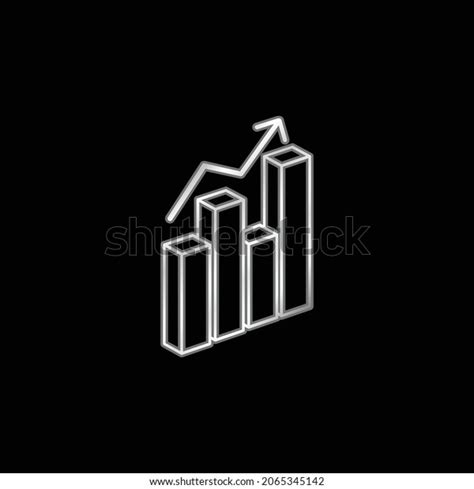 3d Data Analytics Bars Graphic Silver Stock Vector Royalty Free