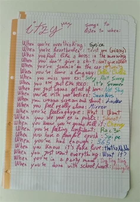 ITZY Songs To Listen To When