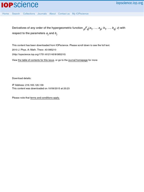 derivatives of the hypergeometric function pdf equations polynomial