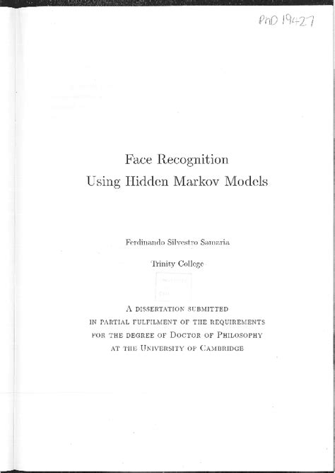 pdf face recognition using hidden markov models