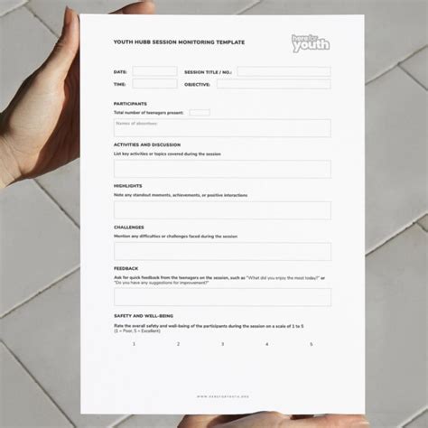 Template Session Monitoring Here For Youth