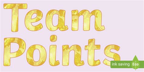 Team Points Display Lettering Teacher Made Twinkl