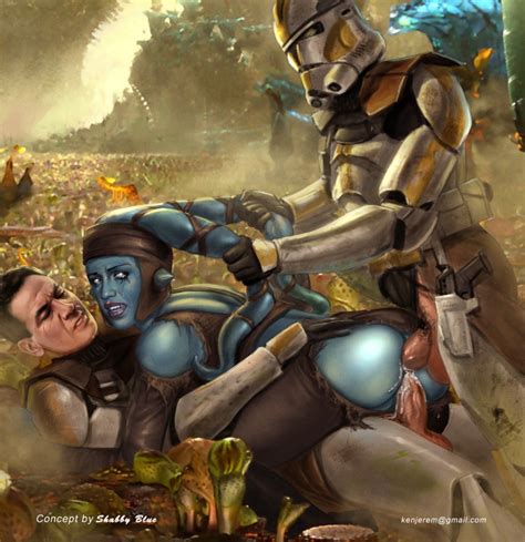 Rule Girls Babes Aayla Secura Alien Anal Anal Sex Ass Balls Blue Skin Clone Trooper